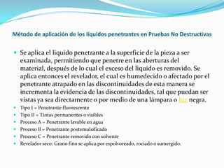 Líquidos penetrantes | PPTX