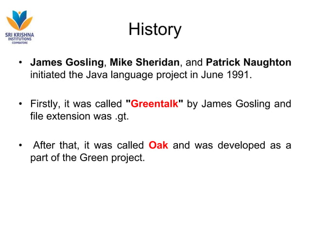 JAVA-History-buzzwords-JVM_architecture.pptx | Programming Languages | Computing