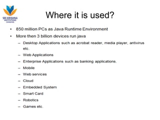 JAVA-History-buzzwords-JVM_architecture.pptx | Programming Languages | Computing