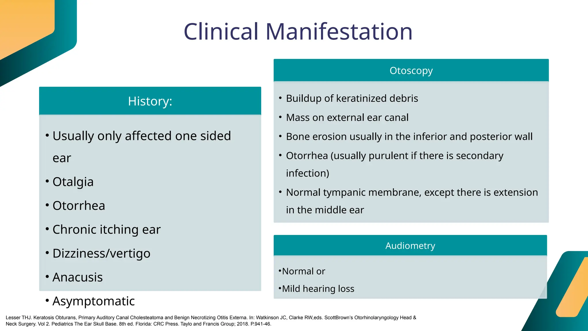 External Cholesteatoma in the ear literature reading | PPTX | Ear, Nose ...