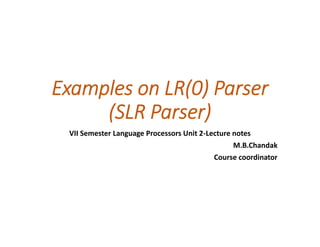 LR0Examples.pdf LR(0) LR(1) it's my pres | PPT