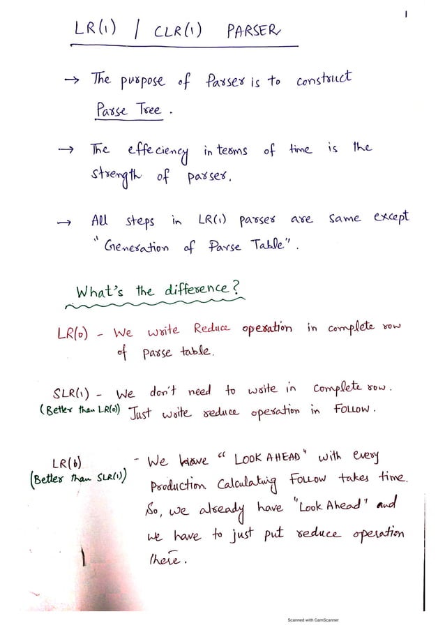 LR(1) CLR(1) Parser with Example | PDF