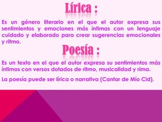 Lírica, poesía y música | PPTX