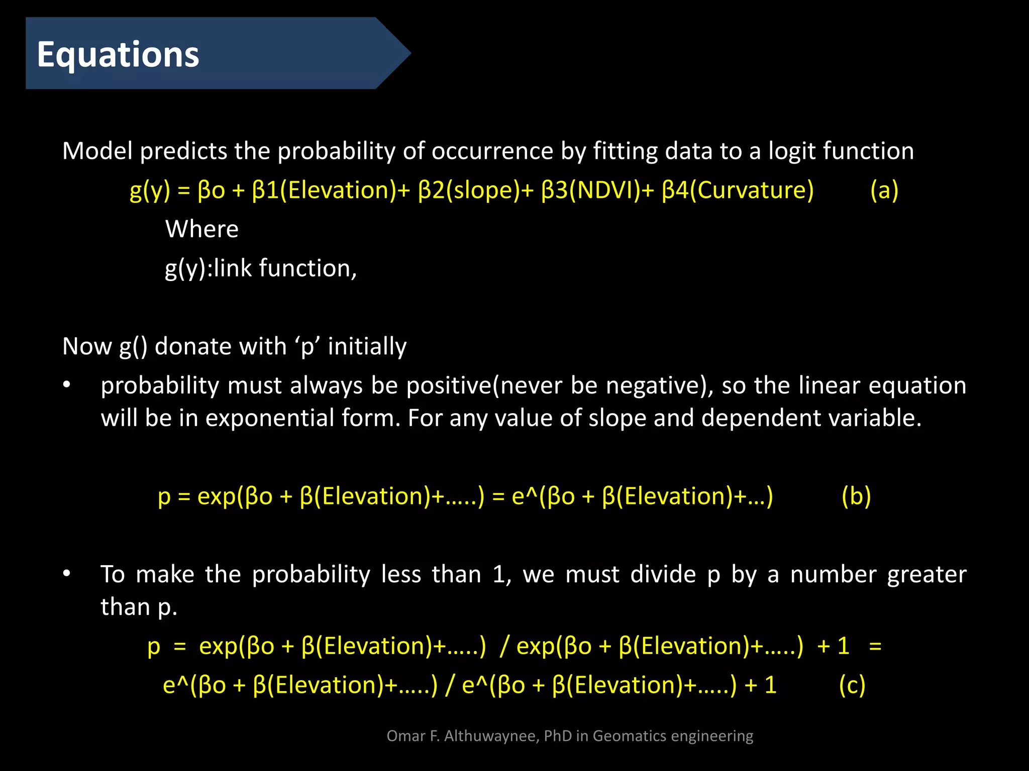 How To Use Logistic Regression In Gis Using Arcgis And R Statistics Ppt