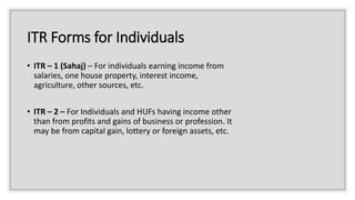 Types of ITR | PPTX