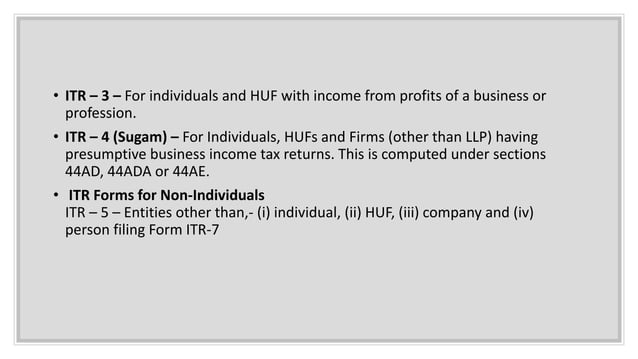 Types of ITR | PPTX