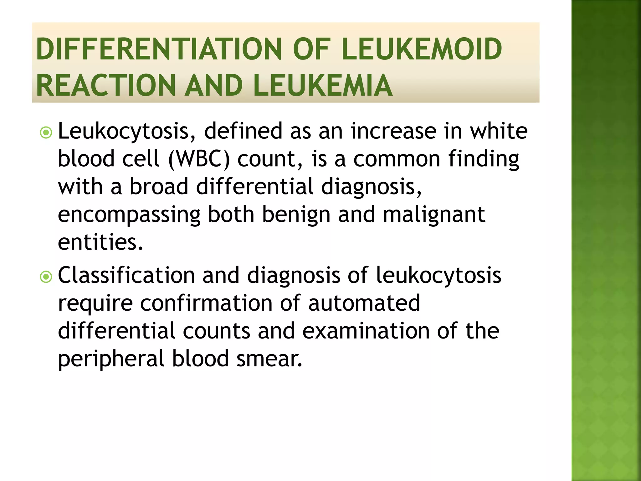 leukemoid reaction and leukemia | PPTX