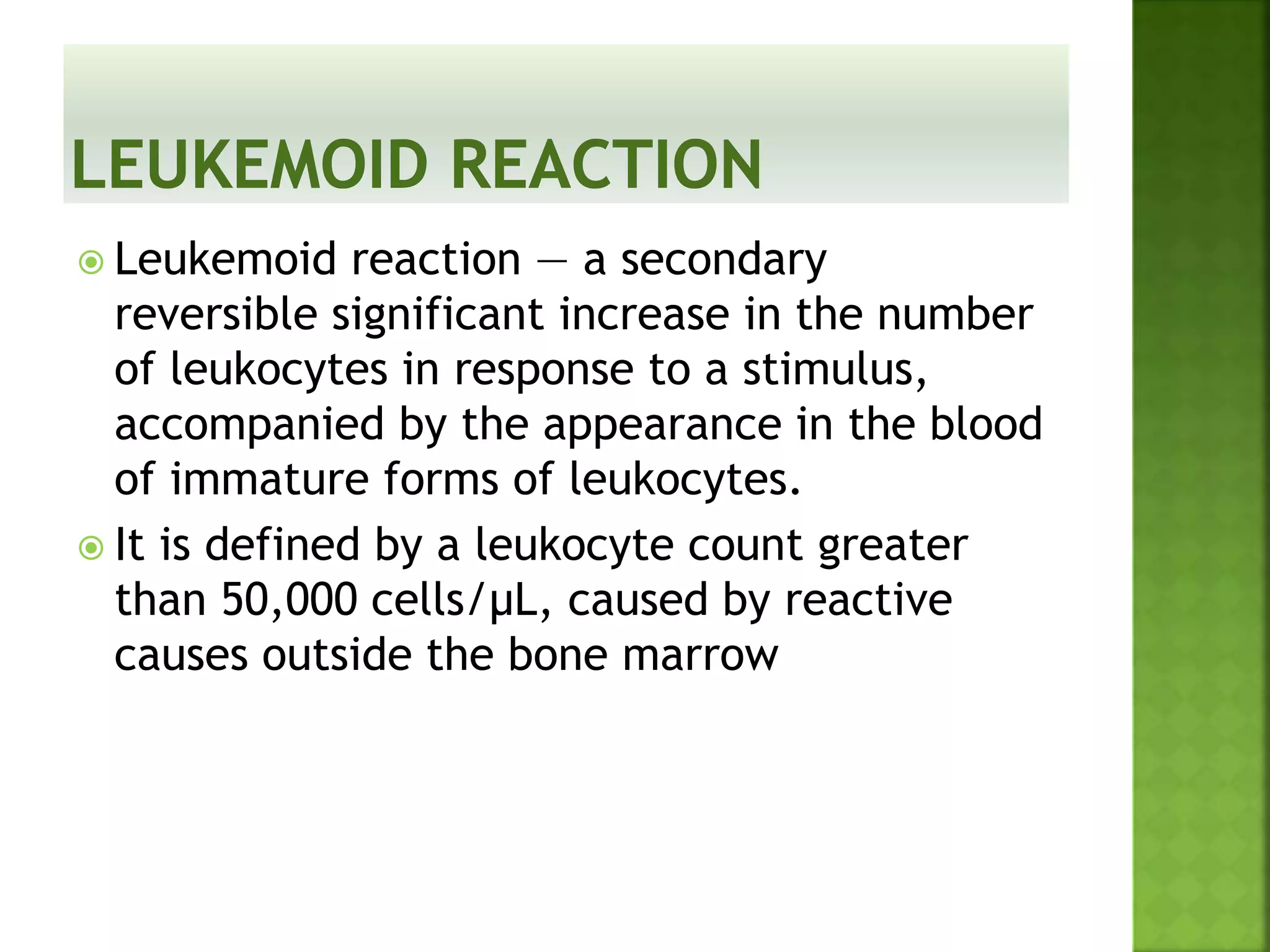 leukemoid reaction and leukemia | PPT