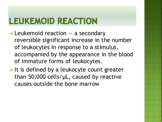 leukemoid reaction and leukemia
