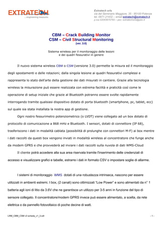 CBM – Crack Building Monitor _ CSM – Civil Structural Monitoring | PDF