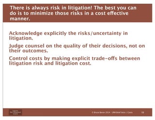 Improving Litigation Decision-Making & Managing Litigation Costs by ...