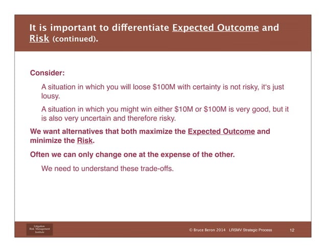 The Litigation Risk Management Approach to Strategic Litigation and ...