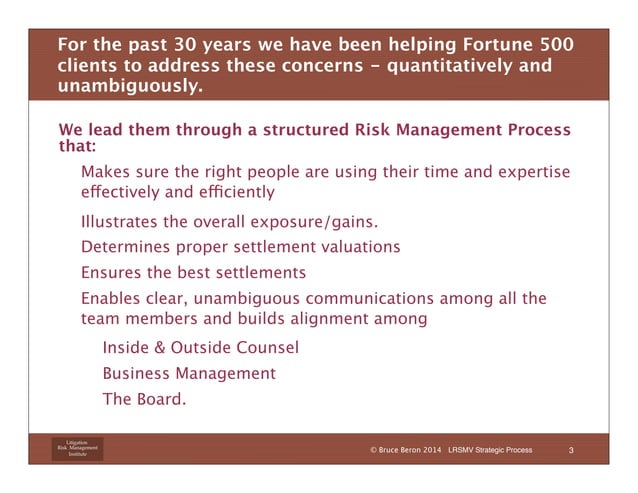 The Litigation Risk Management Approach to Strategic Litigation and ...