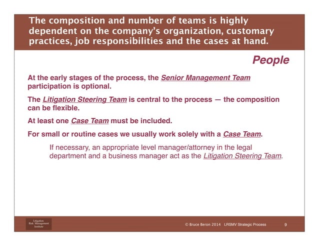 The Litigation Risk Management Approach to Strategic Litigation and ...