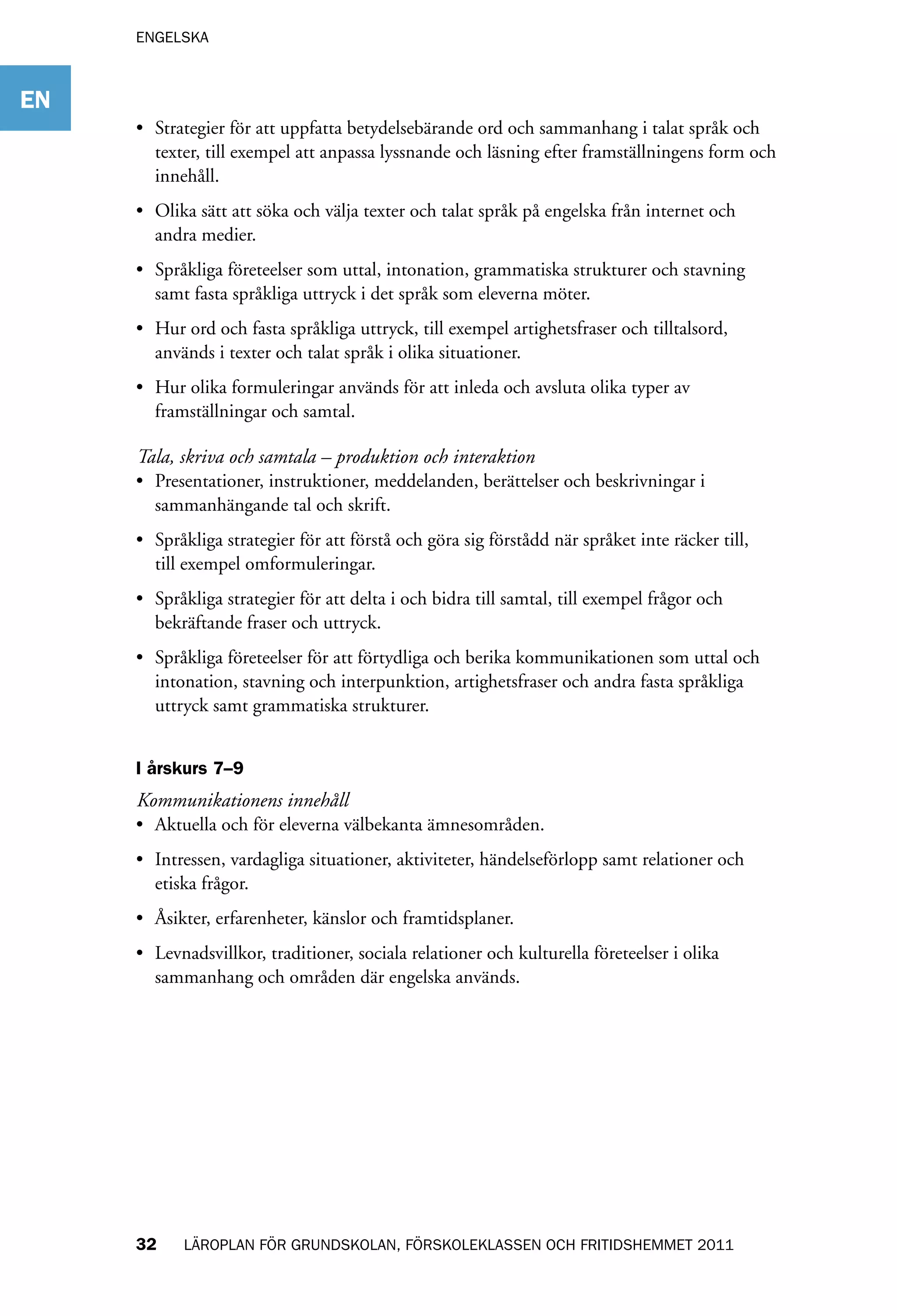 Läroplan för grundskolan, förskoleklassen och fritidshemmet 2011 | PPT