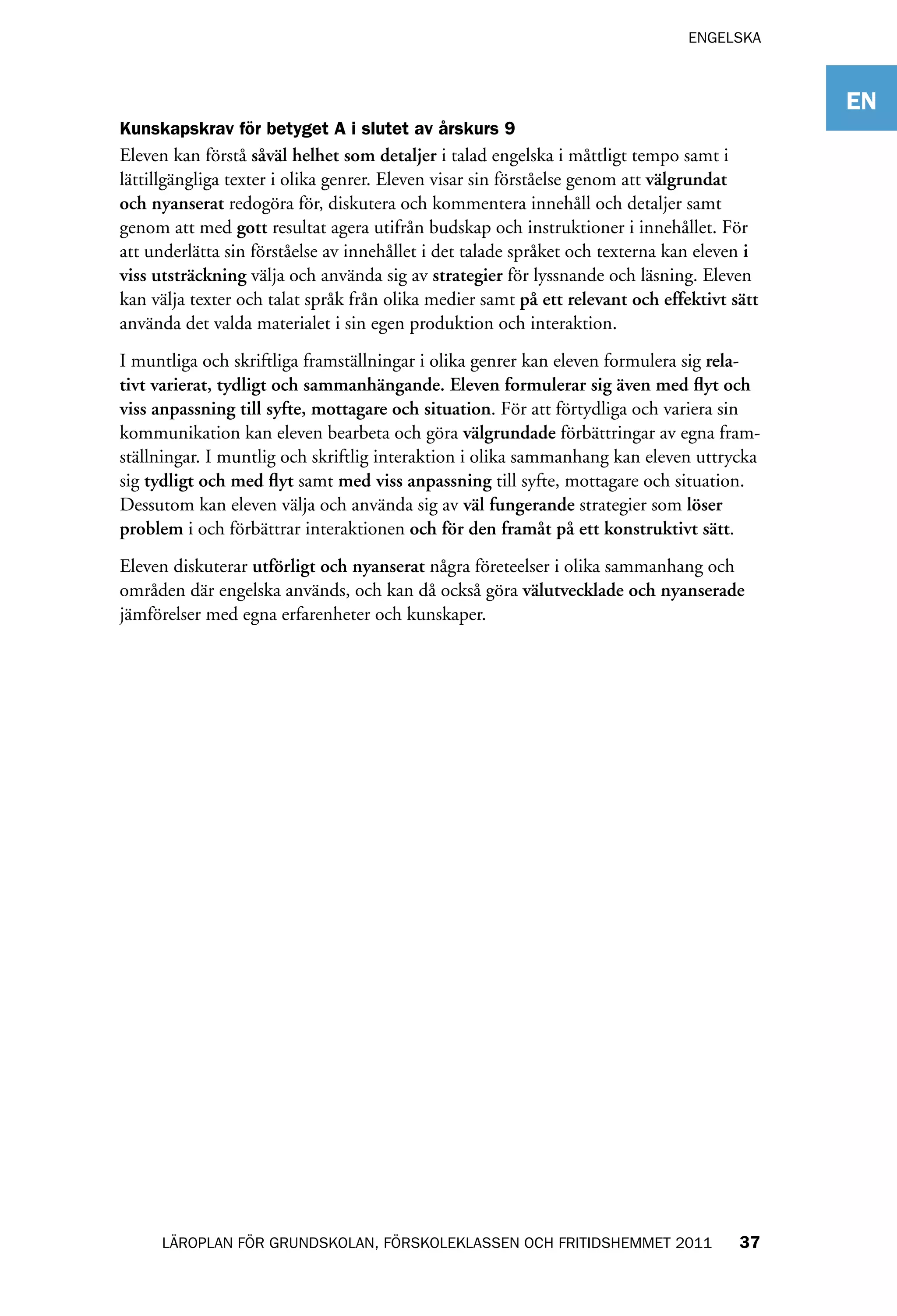 Läroplan för grundskolan, förskoleklassen och fritidshemmet 2011 | PPT