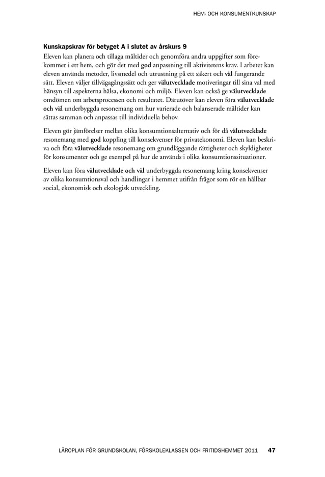 Läroplan för grundskolan, förskoleklassen och fritidshemmet 2011 | PPT