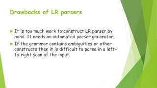 LR PARSE.pptx | Programming Languages | Computing
