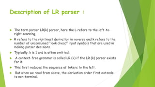 LR PARSE.pptx | Programming Languages | Computing