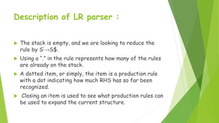 LR PARSE.pptx | Programming Languages | Computing
