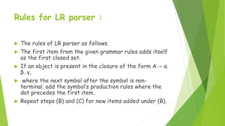 LR PARSE.pptx | Programming Languages | Computing