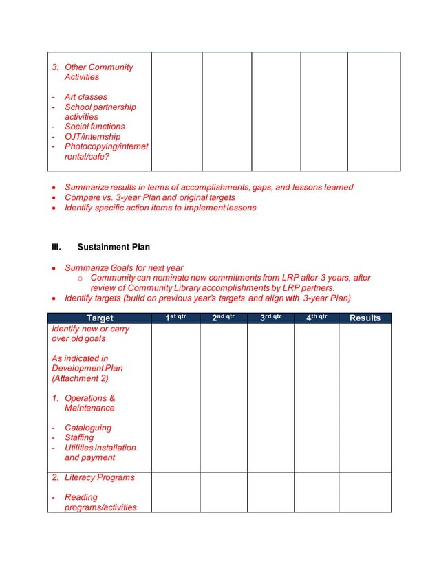 LRP - Community Progress Report Template | DOCX