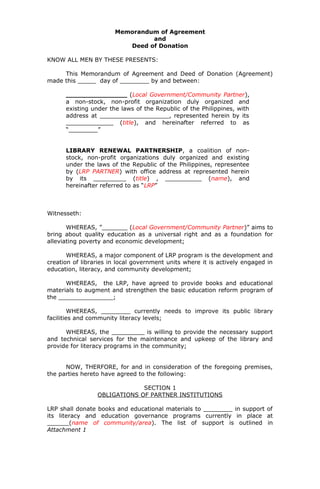 Community Partnership Agreement Template