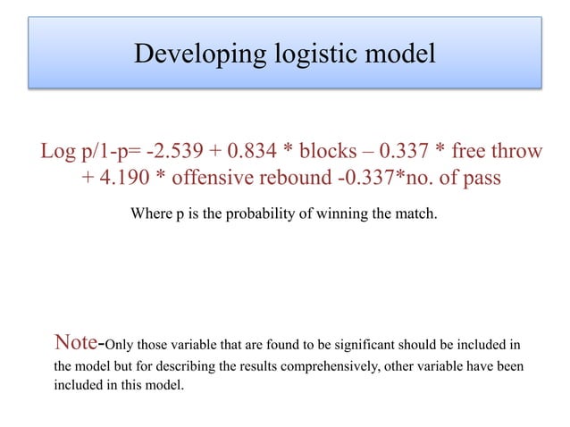 Logistic regression with SPSS | PPTX