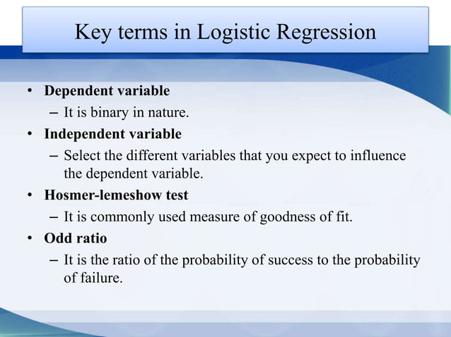 Logistic regression with SPSS | PPTX