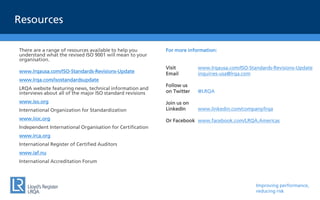 ISO 9001 2015 Transition Certification and Training from LRQA | PDF