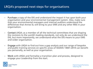 LRQA ISO 14001:2015 standards revsion update | PPT