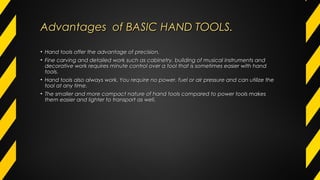 Workshop Technology - basic tools | PPT