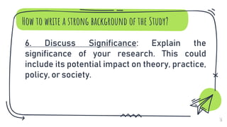 Establishing your background of study: The Basics | PPTX
