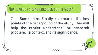 Establishing your background of study: The Basics | PPTX