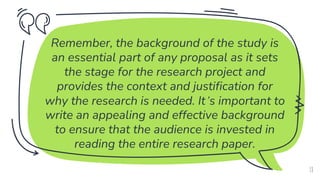 Establishing your background of study: The Basics | PPTX