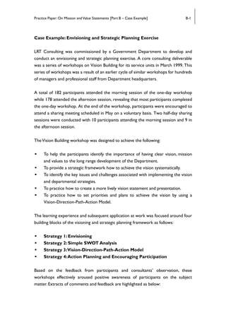 Practice Paper: On Mission, Vision and Value Statements | PDF