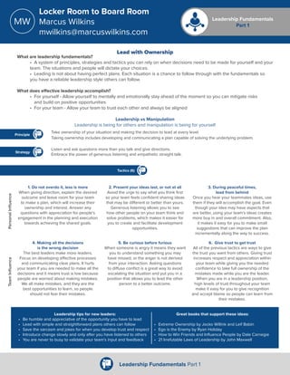 Locker Room to Board Room: Leadership Fundamentals Part 1 - Lead With ...