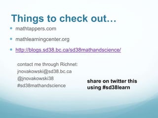 SD38 LRT March 2016 math apps | PPTX