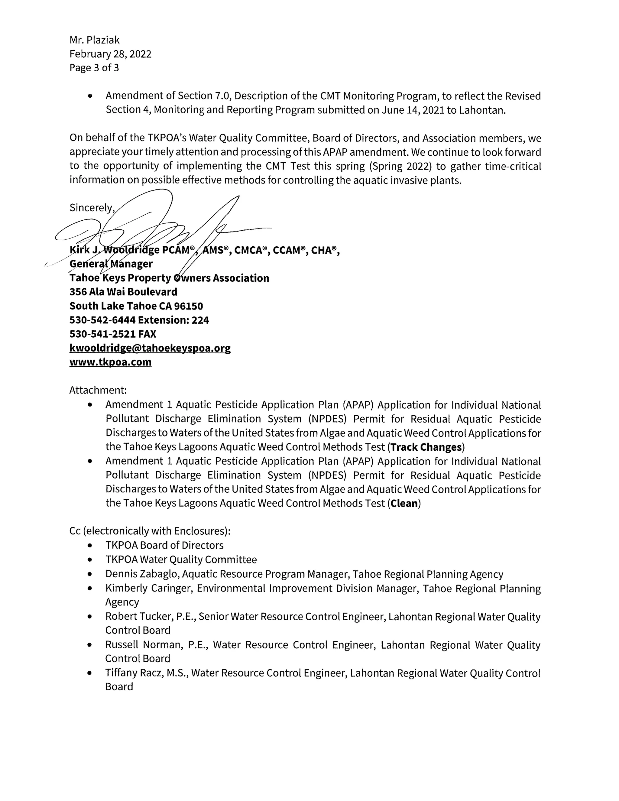 APAP Amendment 1 Letter | PDF
