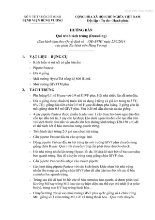 Qui trình tách trứng (denuding) | PDF
