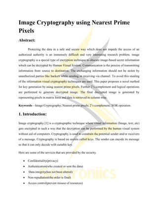 Image Cryptography using Nearest Prime Pixels | PDF | Computing | Technology & Computing