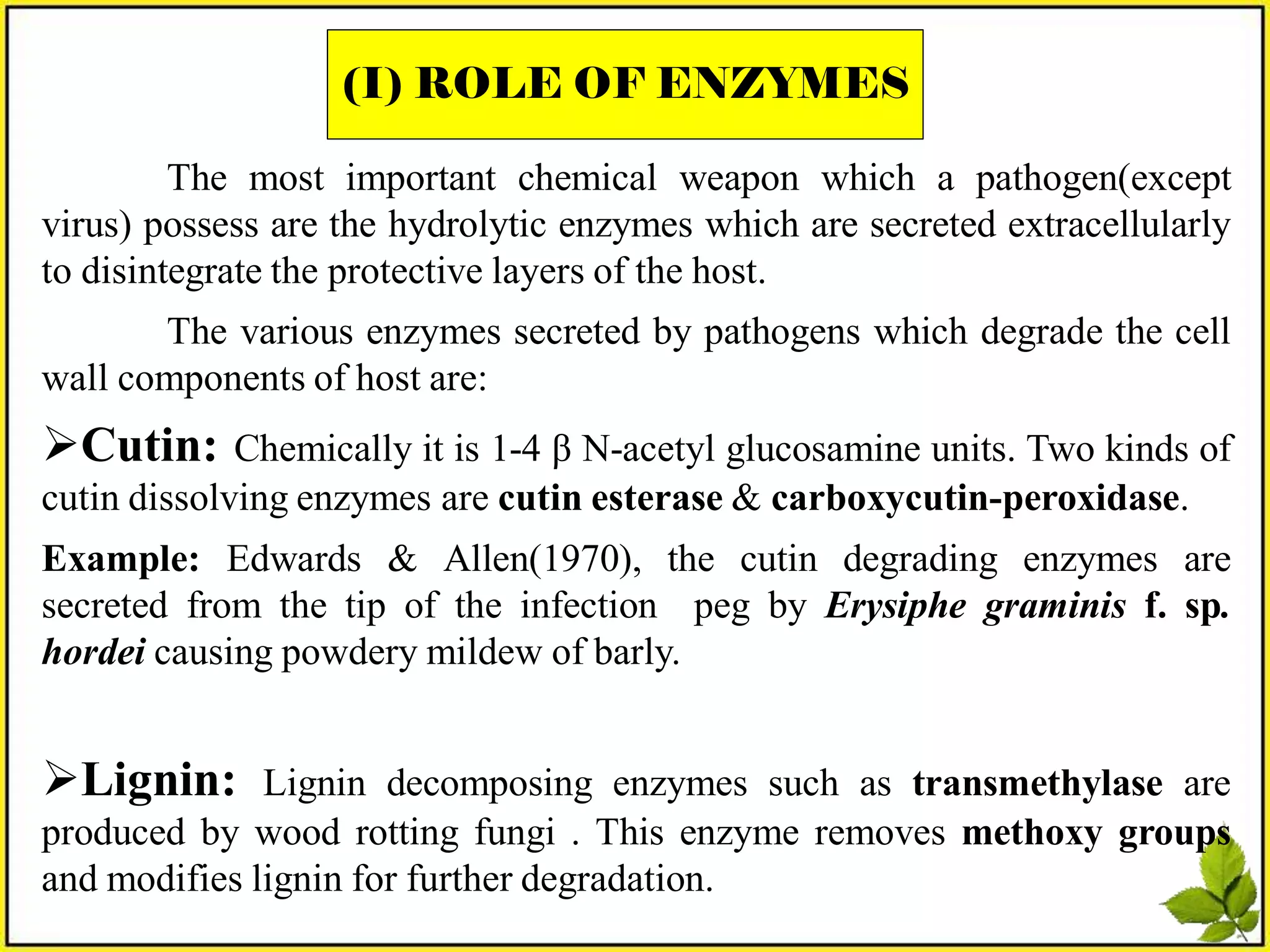 Disease development: Role of enzymes, toxins and growth regulators. | PDF