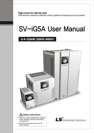 Catalog biến tần Ls starvert iG5A Manuall | PDF
