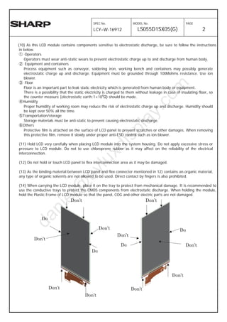 5.5 Inch 4K TFT LCD Display 3840×2160 UHD Panel – LS055D1SX05(G) | PDF