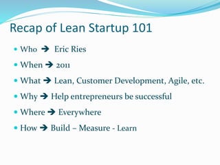 Lean Startup 101 | PPT