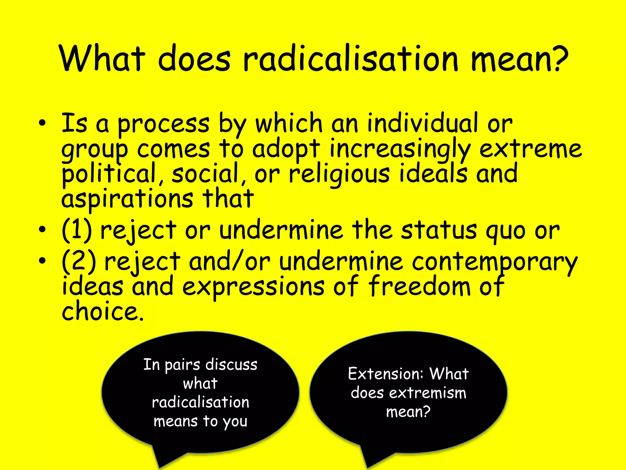 Intro to radicalisation | PPTX