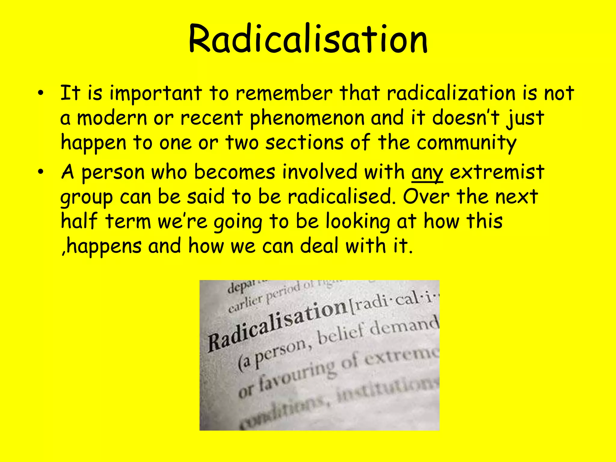 Intro to radicalisation | PPTX