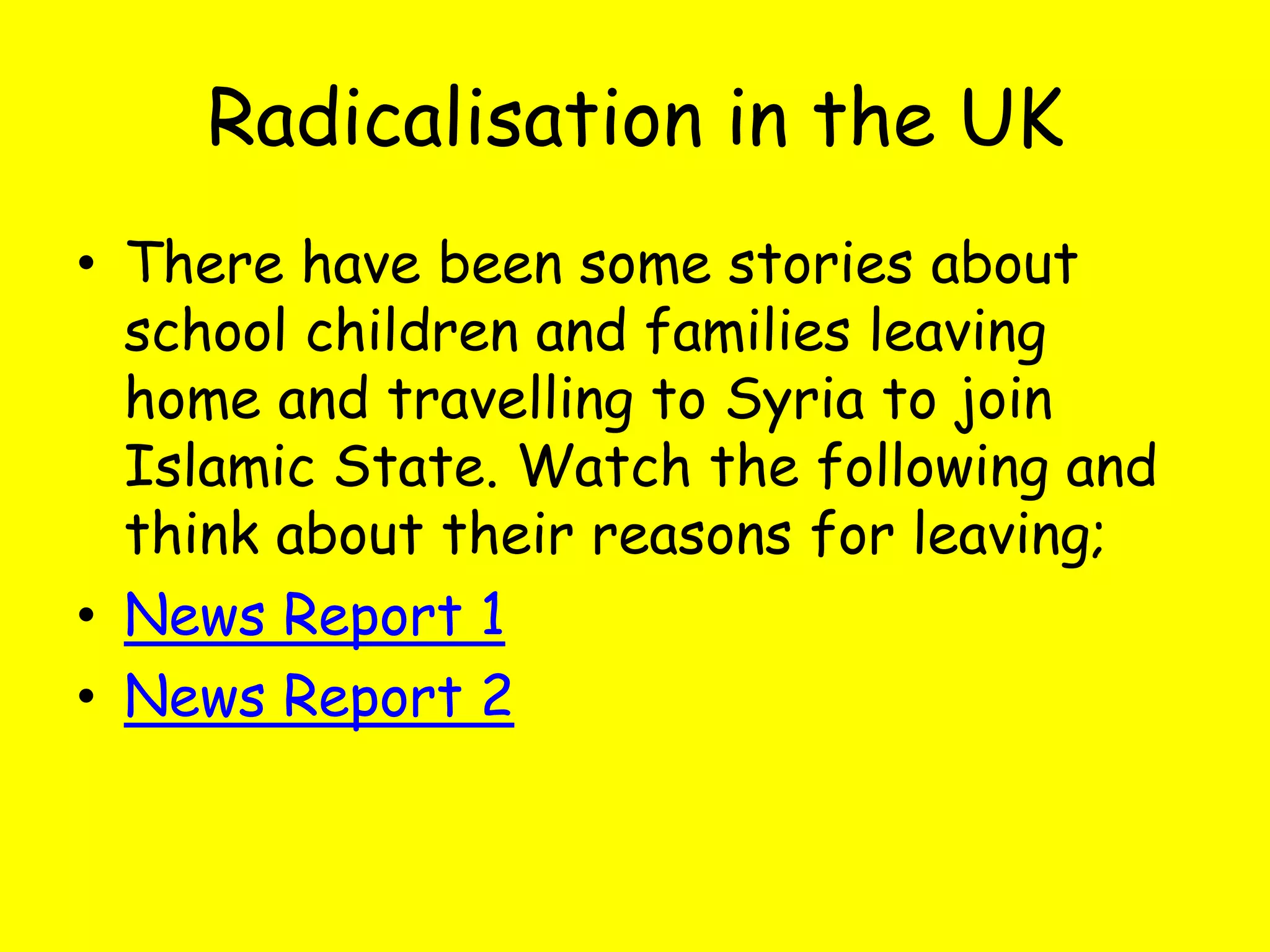 Intro to radicalisation | PPTX