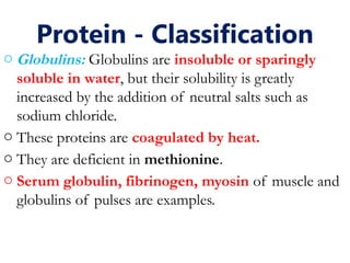 Classification of proteins based on function and solubility | PPTX