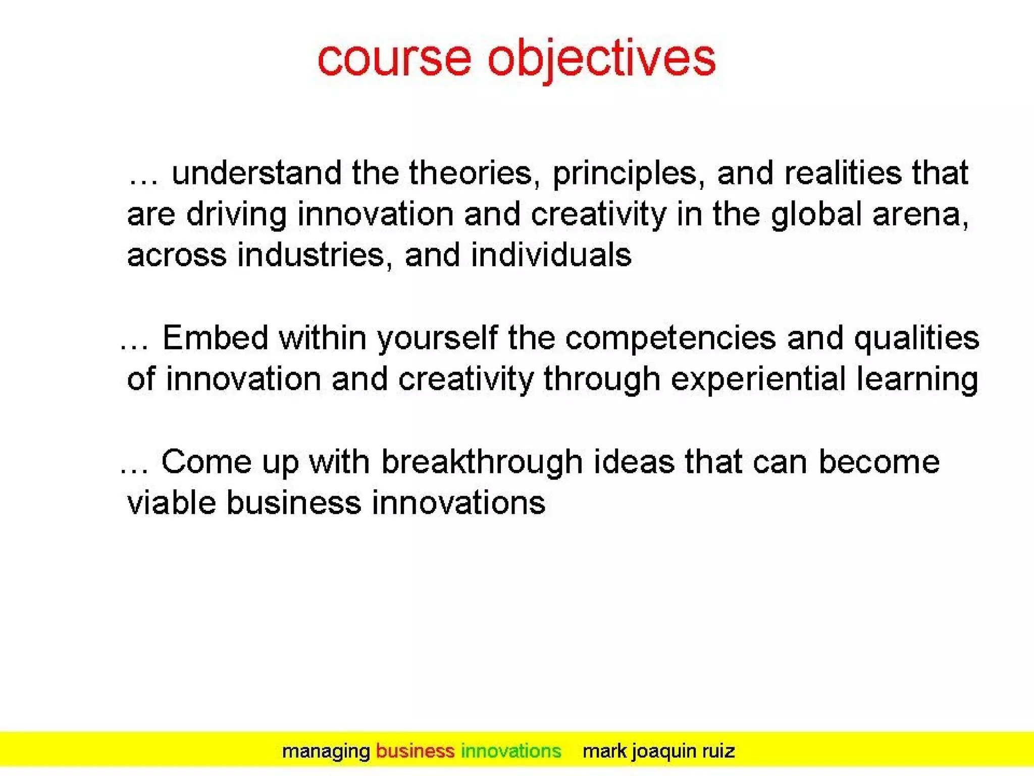 INNOVATION CLASS | PPT